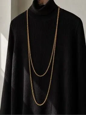 Vintage | Jewelry | Vintage Gold Tone Rope Chain Necklace 48 Long ...